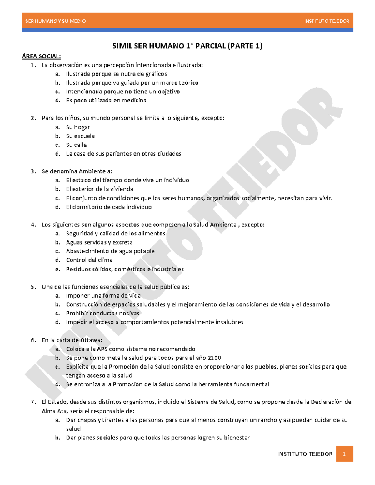 Simil Primer Parcial SER Humano 2024 - SIMIL SER HUMANO 1° PARCIAL ...