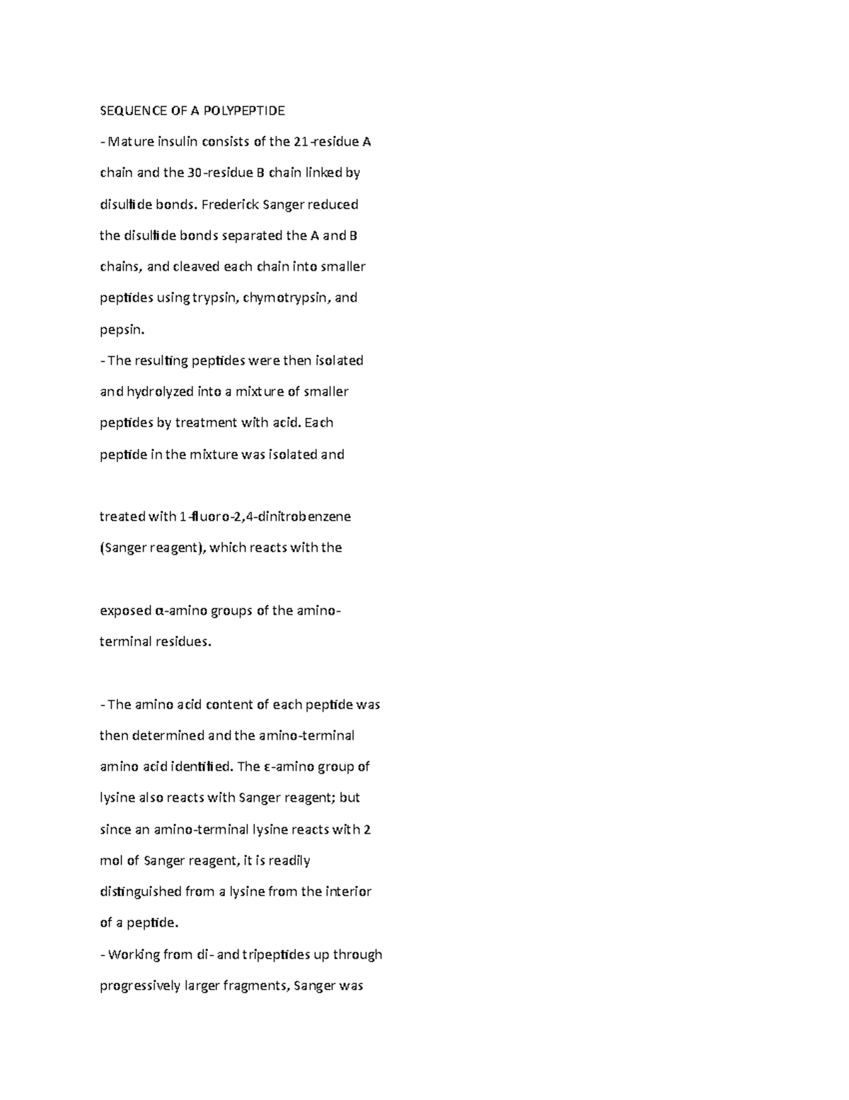 Sequence OF A Polypeptide - SEQUENCE OF A POLYPEPTIDE Mature insulin ...