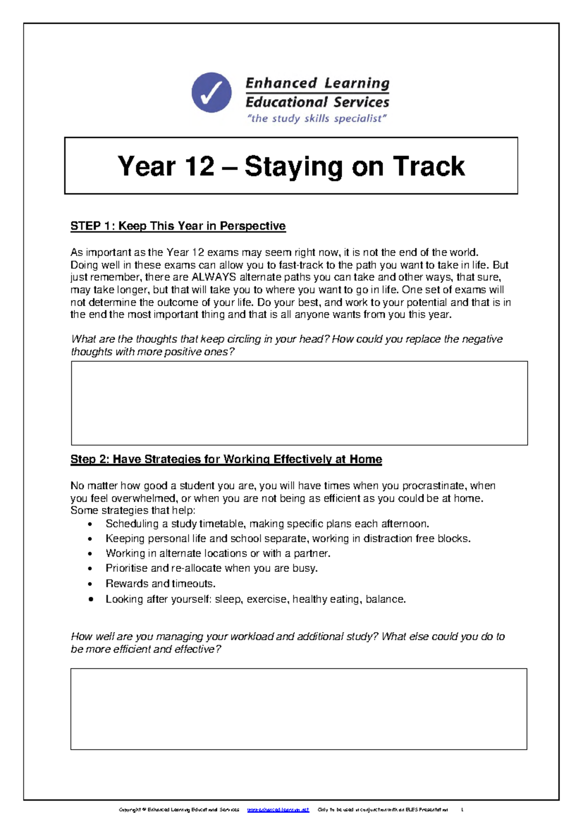 Year 12 END TERM 2 Staying on Track[ 33] - Copyright © Enhanced ...