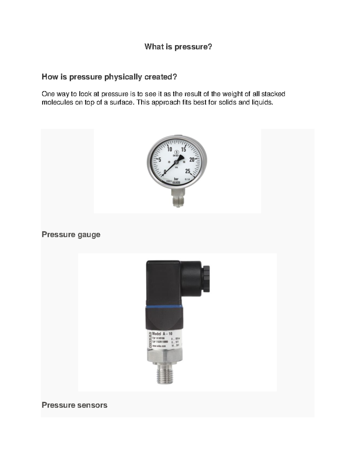 Chapter OF Pressure - What is pressure? How is pressure physically ...