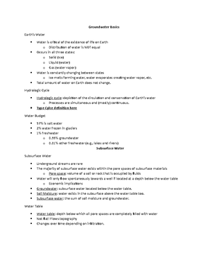 Lab Manual Groundwater Flow - Lab 4: Groundwater Flow Understanding the ...