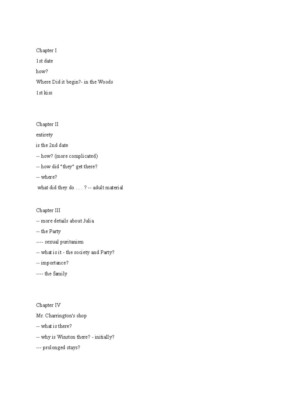 1984 Part II Book Notes - Chapter I 1st date how? Where Did it begin ...