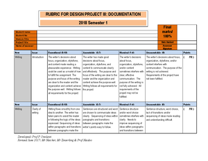Design 111 - project - CHEMICAL ENGINEERING DESIGN III (CPDP321): DESIGN PROJECT ASSESSMENT ...