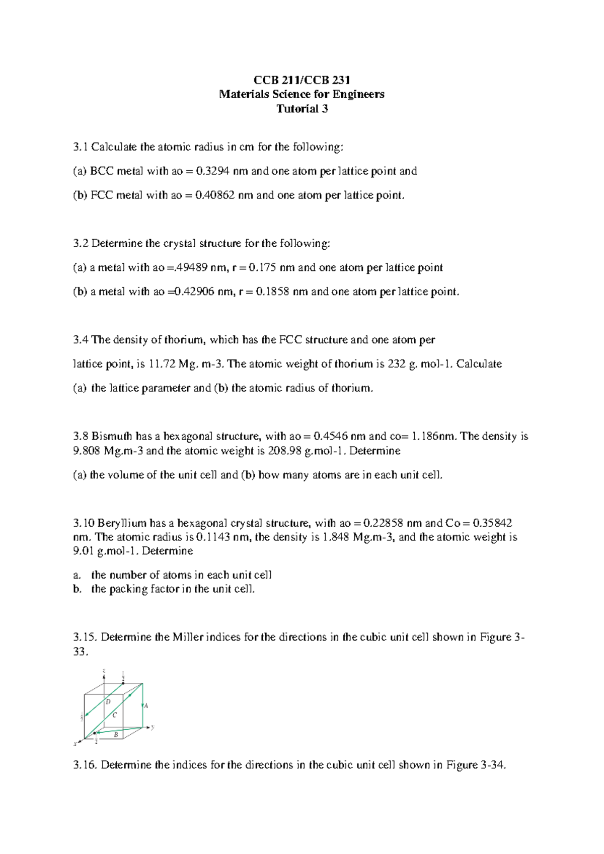 CCB231 Tutorial 3 Question paper only - CCB 211/CCB 231 Materials ...
