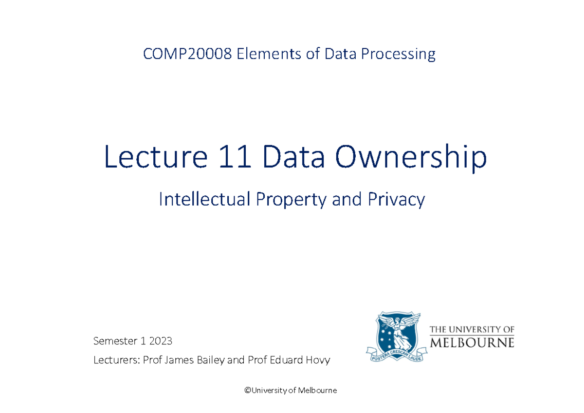 Lec11 no spatial privacy - COMP20008 - Unimelb - Studocu