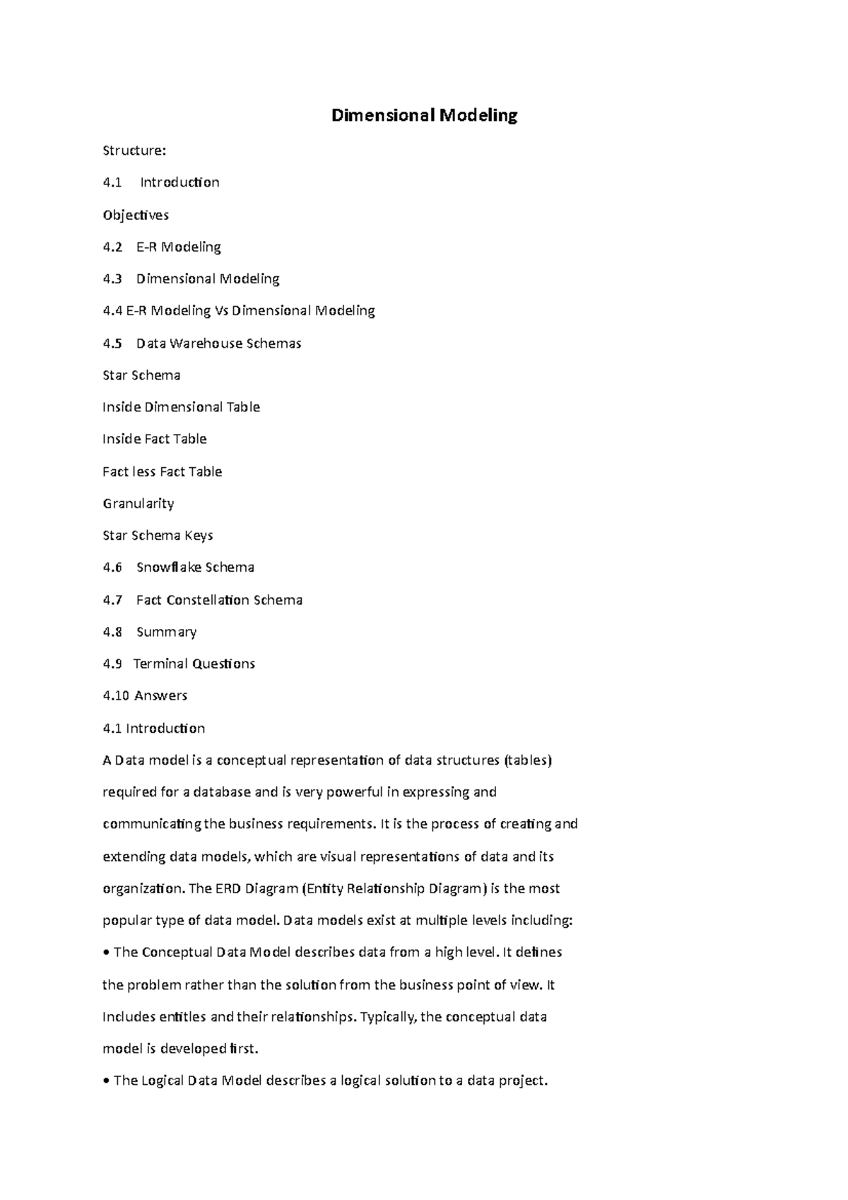 Dimensional Modeling - It is the process of creating and extending data ...