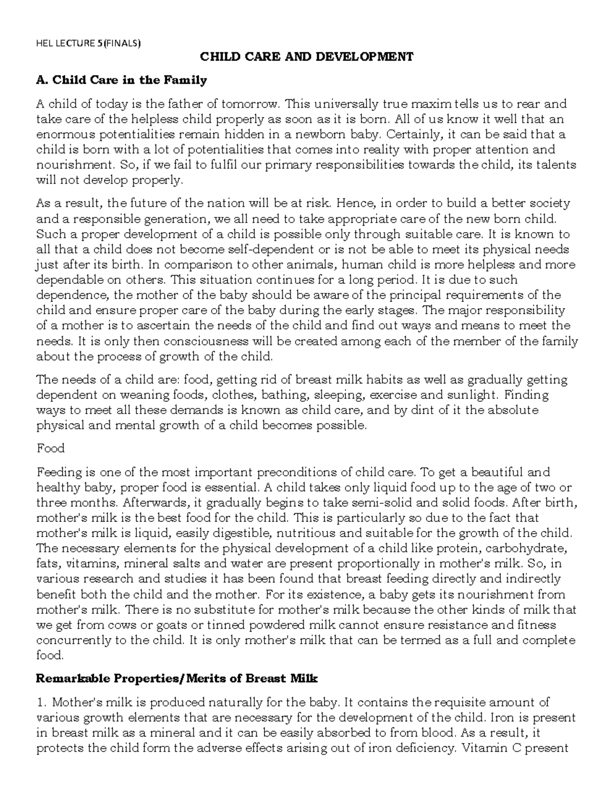 Observations In Childcare