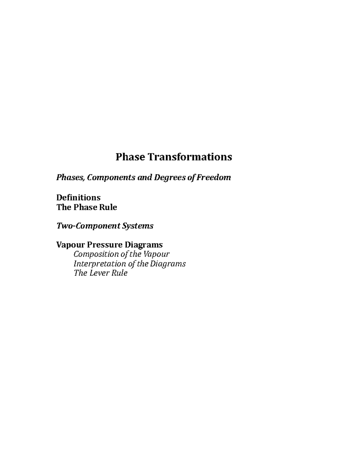 CHM006 - Lecture 1 - 2 - Phase Transformations 598772944 - Phase ...