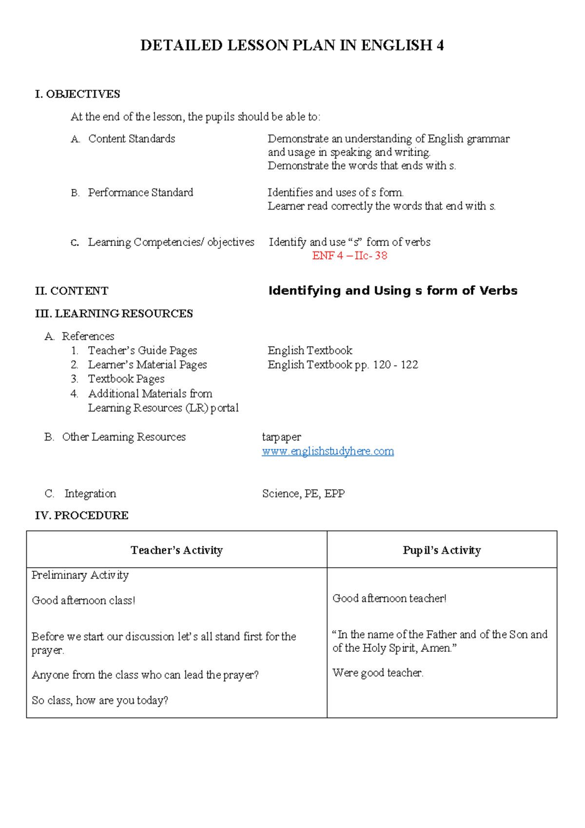 ANN edited Detailed Lesson PLAN IN English 4 - DETAILED LESSON PLAN IN ...