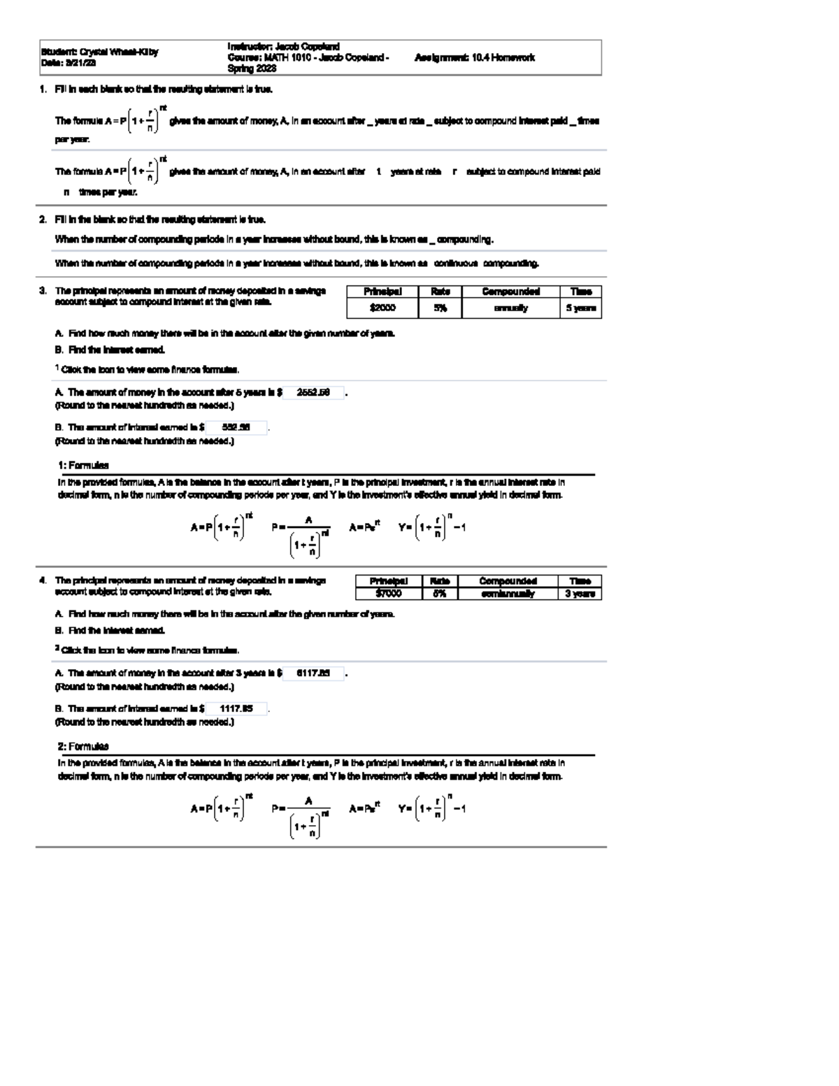 10.4 homework - MATH 1010 - Studocu