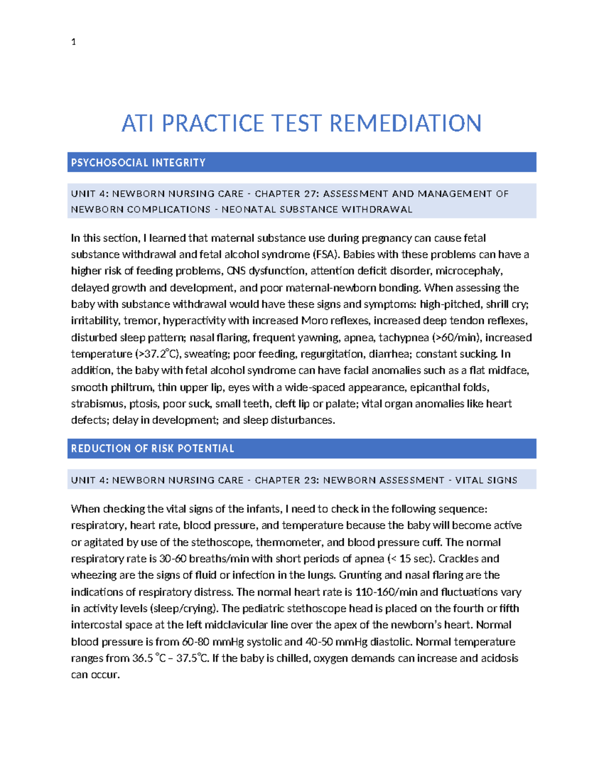 ATI Practice TEST Remediation - ATI PRACTICE TEST REMEDIATION ...