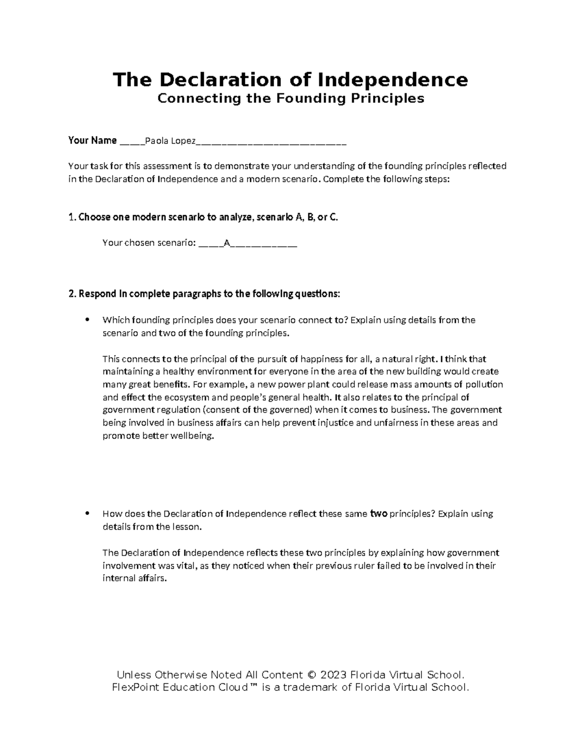 The declaration of independence template 3 - The Declaration of ...