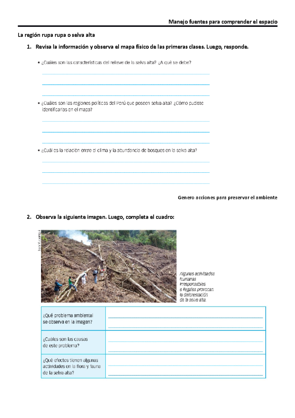 Regiones Selvatica - Jdjd - Manejo fuentes para comprender el espacio ...