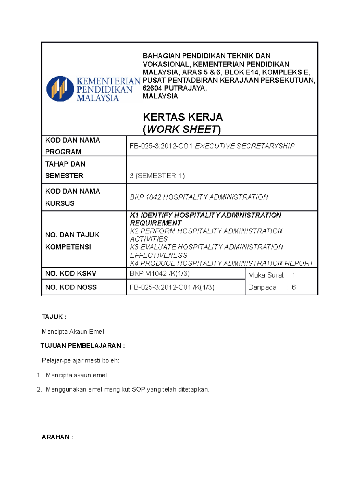 Kertas Kerja 1 - didbks - KOD DAN NAMA PROGRAM FB-025-3:2012-CO1 ...
