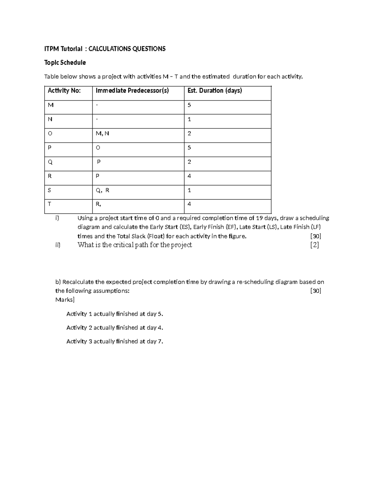 ITPM Tutorial - fghgjfjhgretrytfujrhjhfj - ITPM Tutorial : CALCULATIONS ...