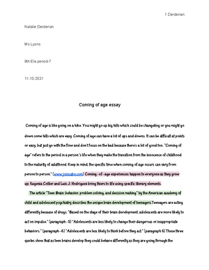 Final Reflective Essay - Student Name Professor Name English 101 6 June ...