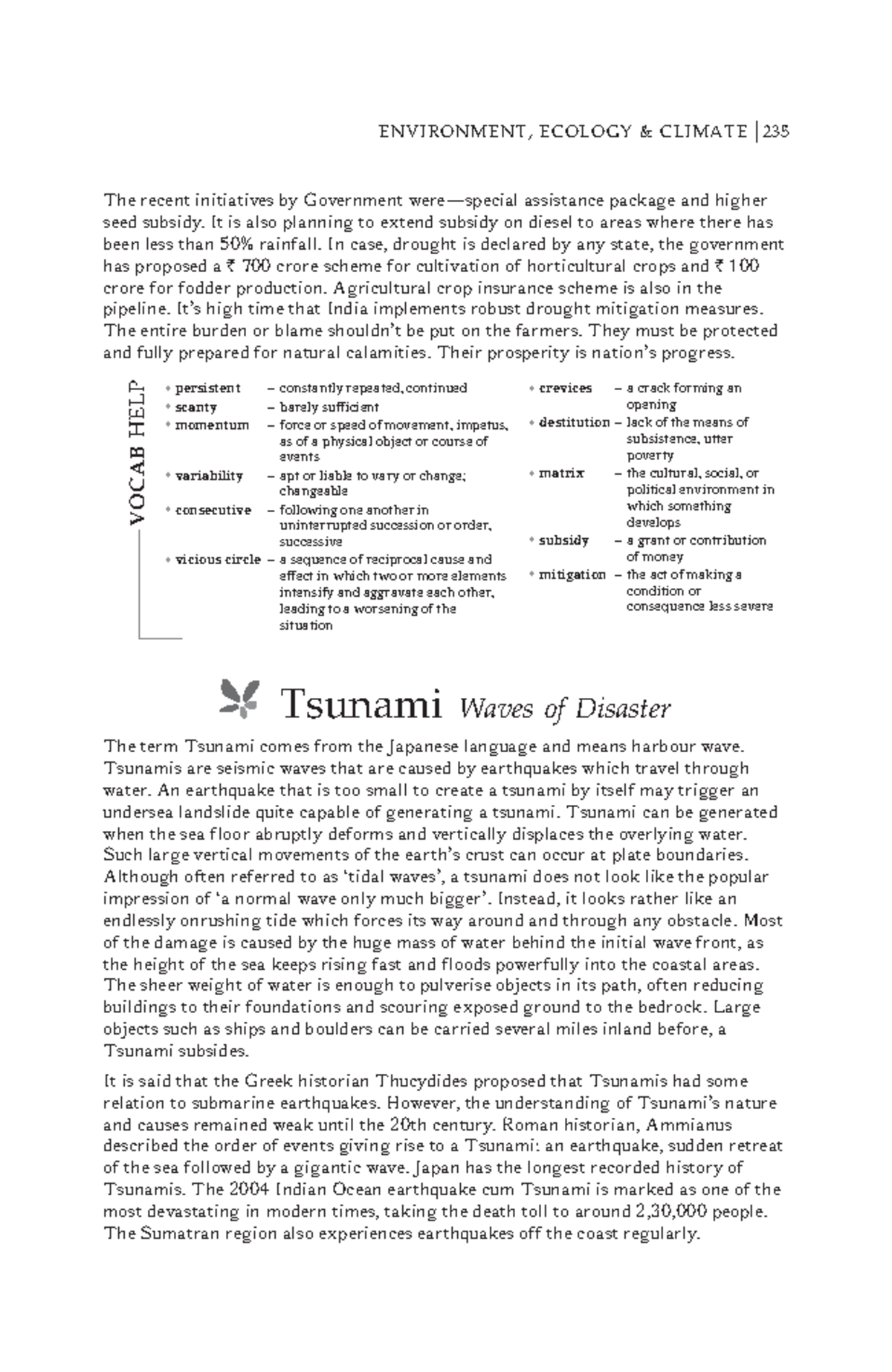 Essay topic, Tsunami - The recent initiatives by Government were ...