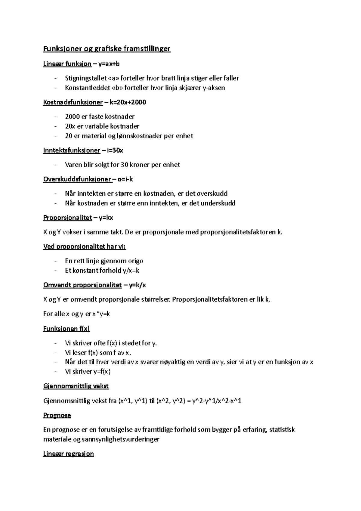 Kapittel 2 1p regler matematikk 1p - Funksjoner og grafiske ...