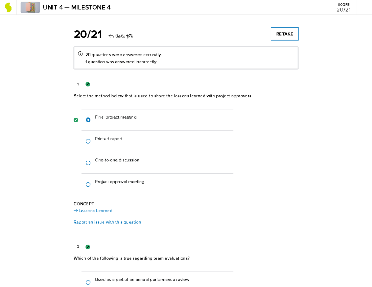 Sophia project management Milestone 4 - 1 CONCEPT Lessons Learned 2 20/ ...