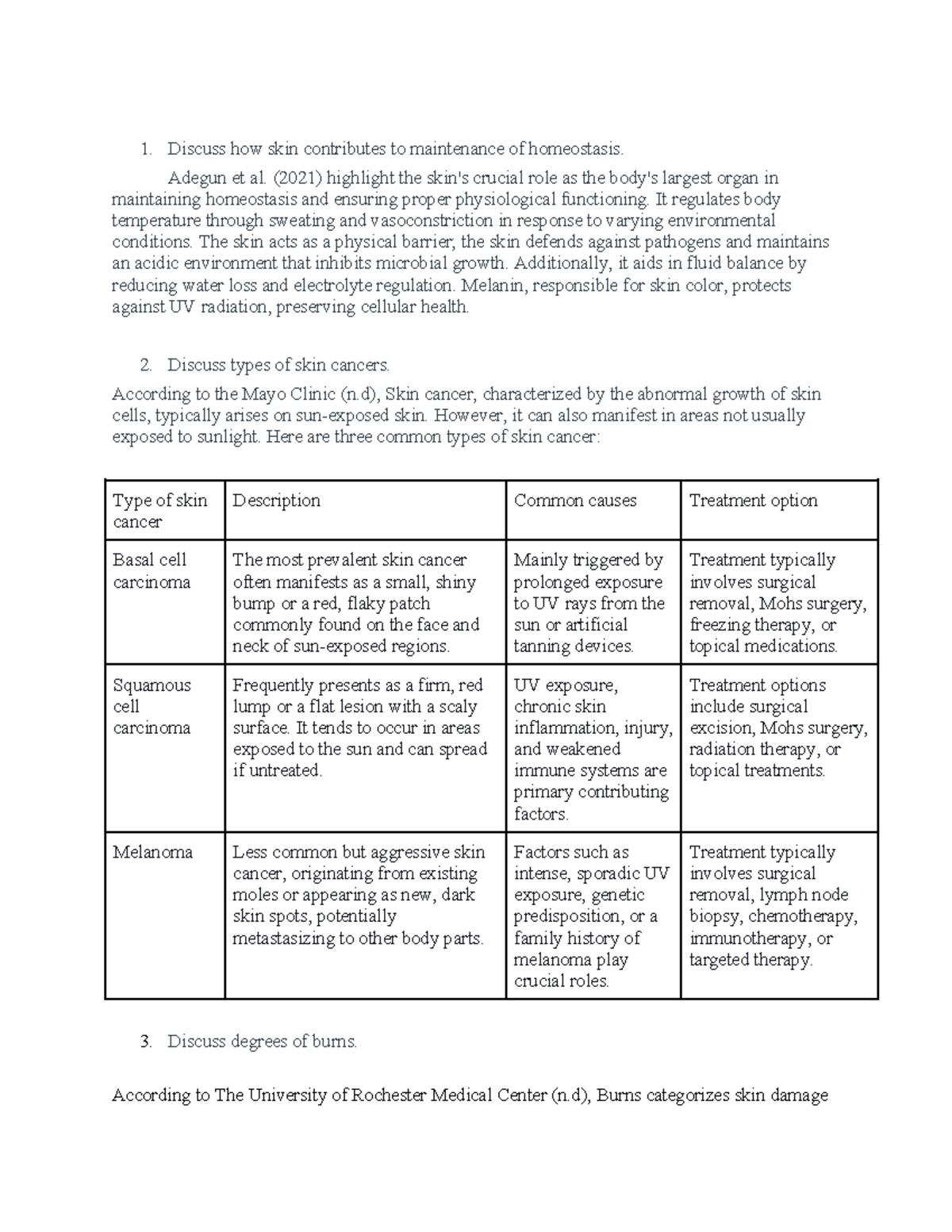 Week 5 Discussion The Integumentary system - Discuss how skin ...