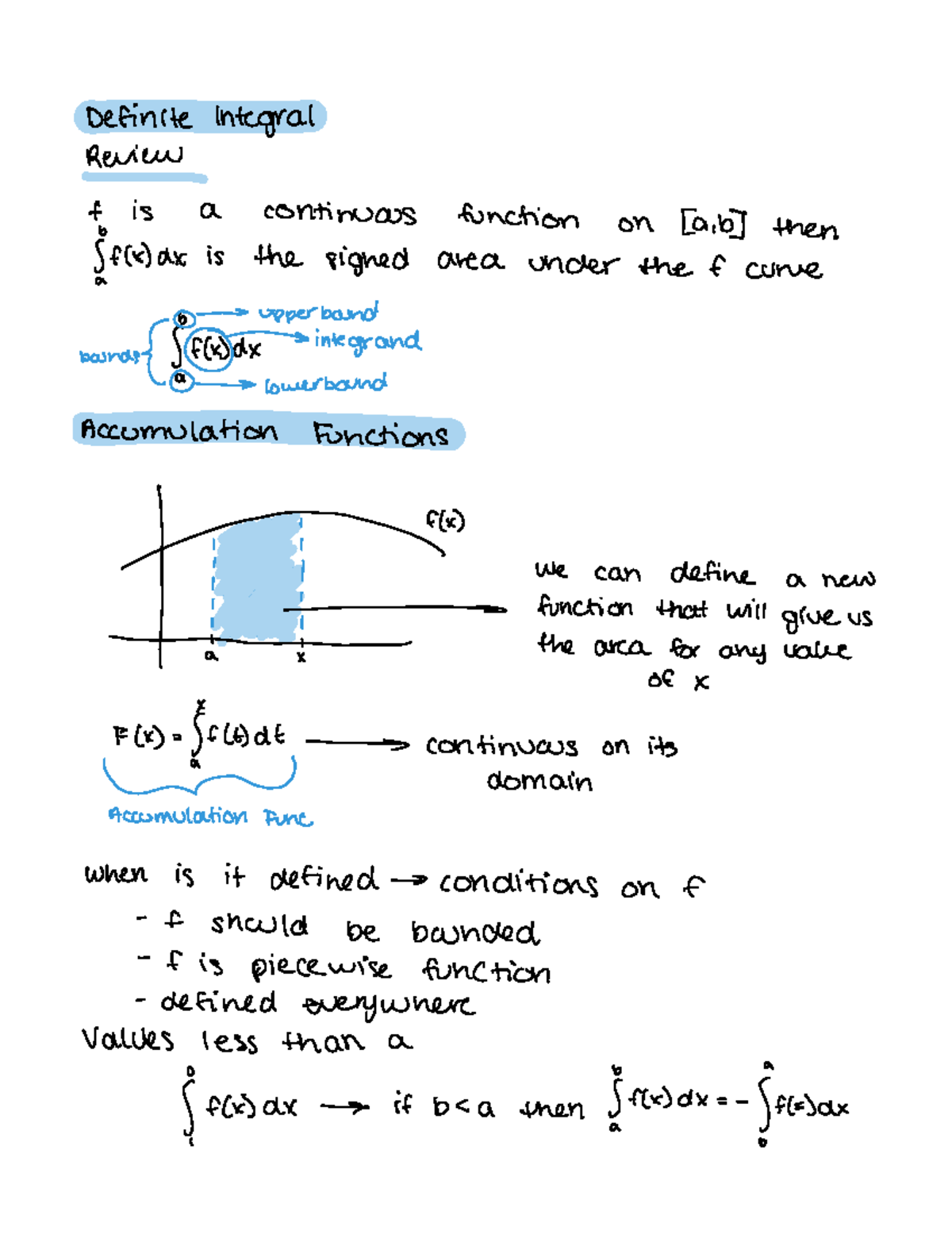 Lecture 31 Definite Integral w Accumulation Func - Definite integral ...