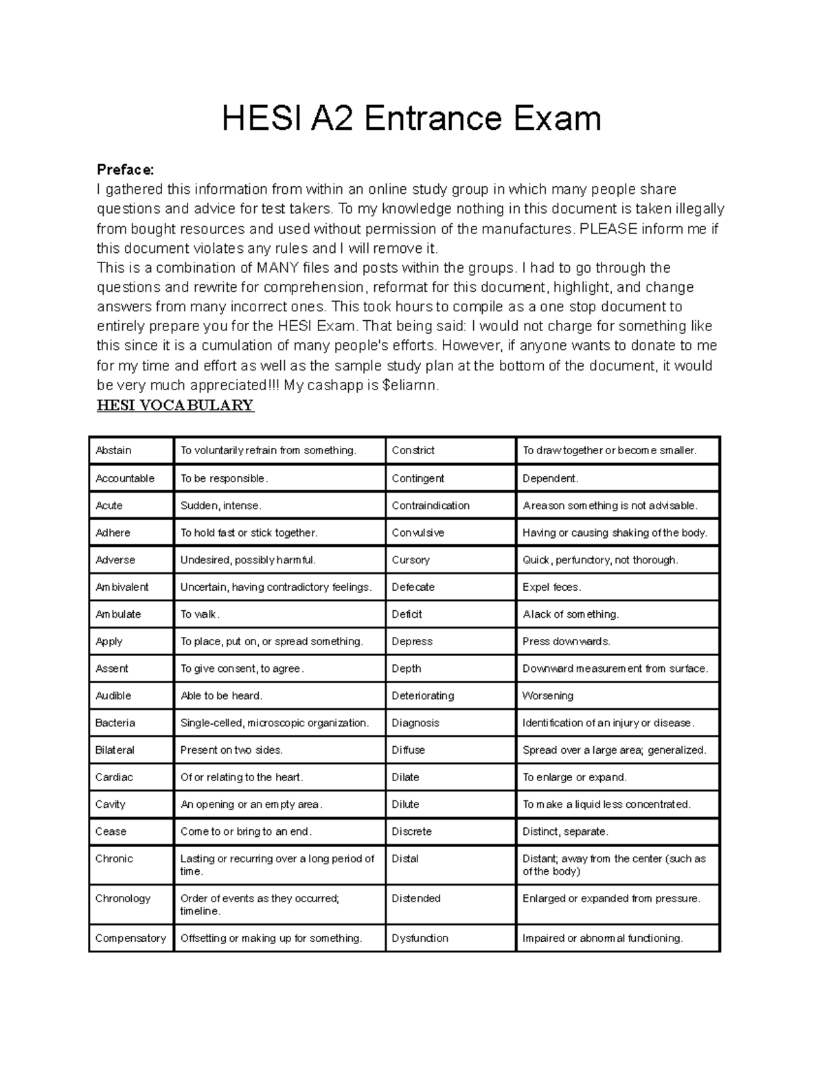 HESI - Hesi - HESI A2 Entrance Exam Preface: I gathered this ...