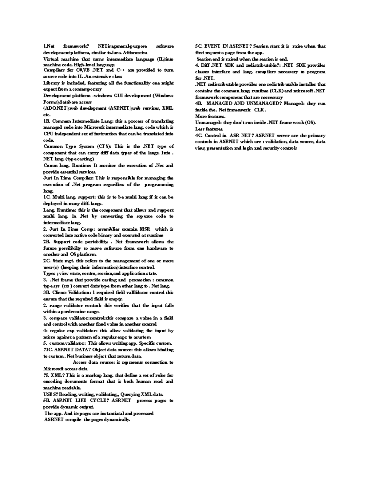 Dot Net Framework Lecture Notes 1 1 Framework Netisageneral Purpose Software Development