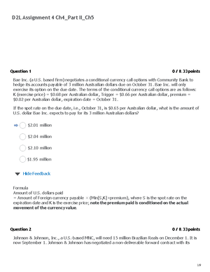 D2L Assignment 5 - FIN 404 - A&M Commerce - Studocu