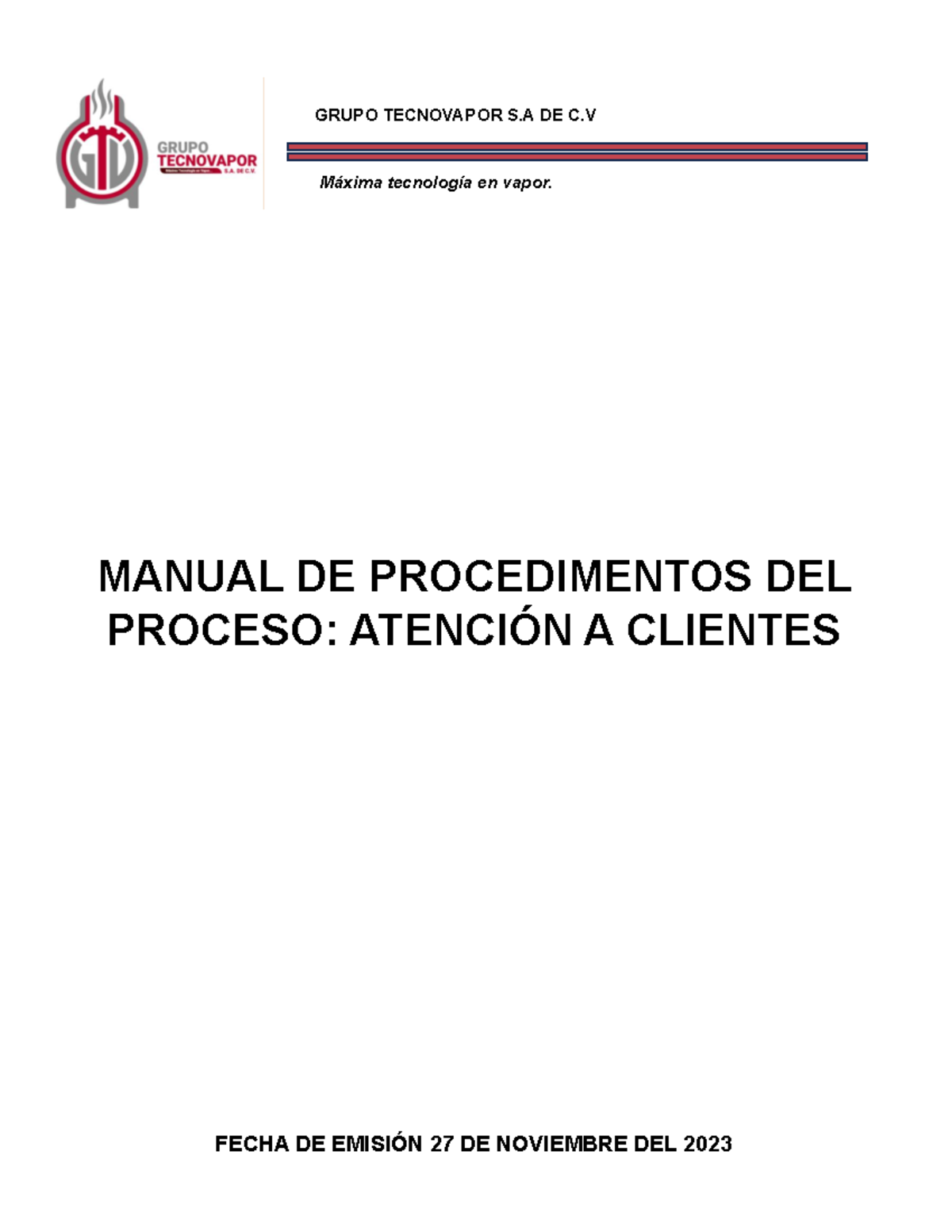 Manual DE Procedimientos DEL Proceso V03 - MANUAL DE PROCEDIMENTOS DEL ...