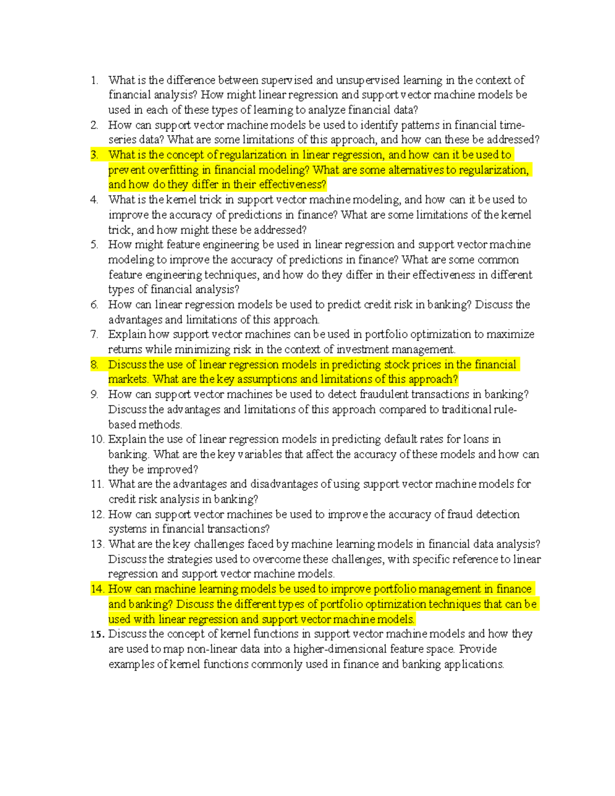 Essay question on linear regression and SVM - What is the difference ...