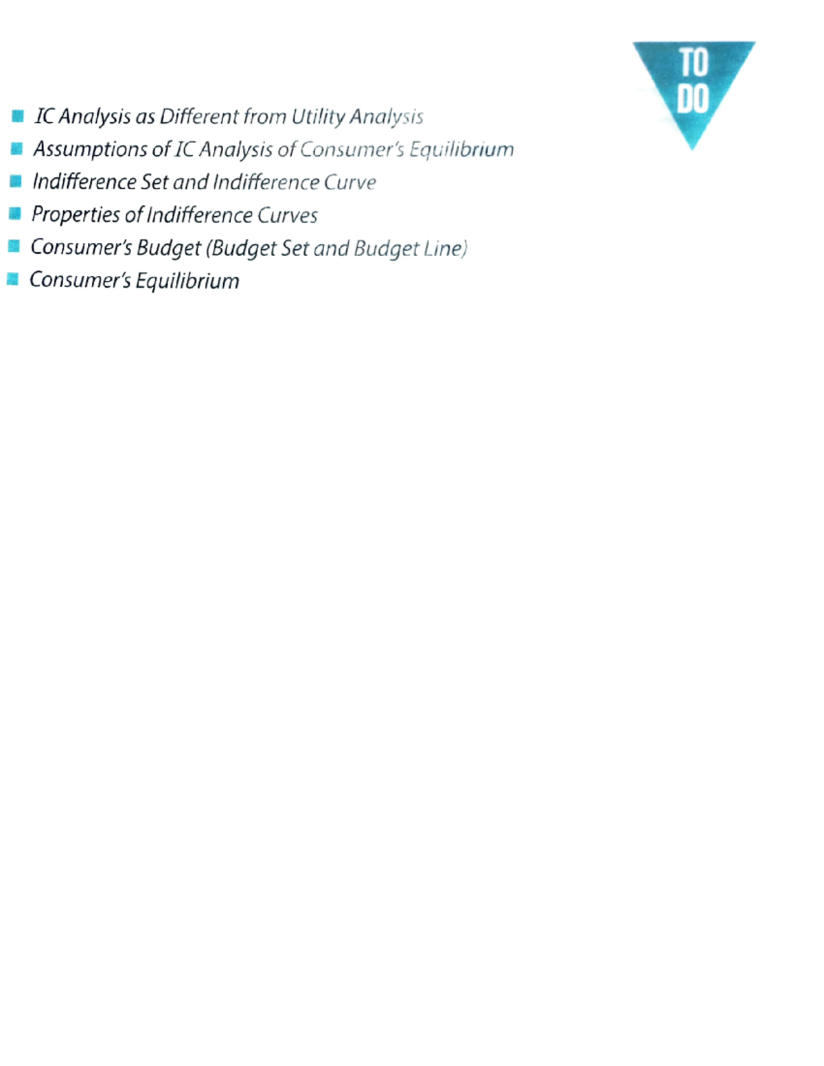 Indifference curve (Ic) analysis - Bachelor of Commerce - Studocu
