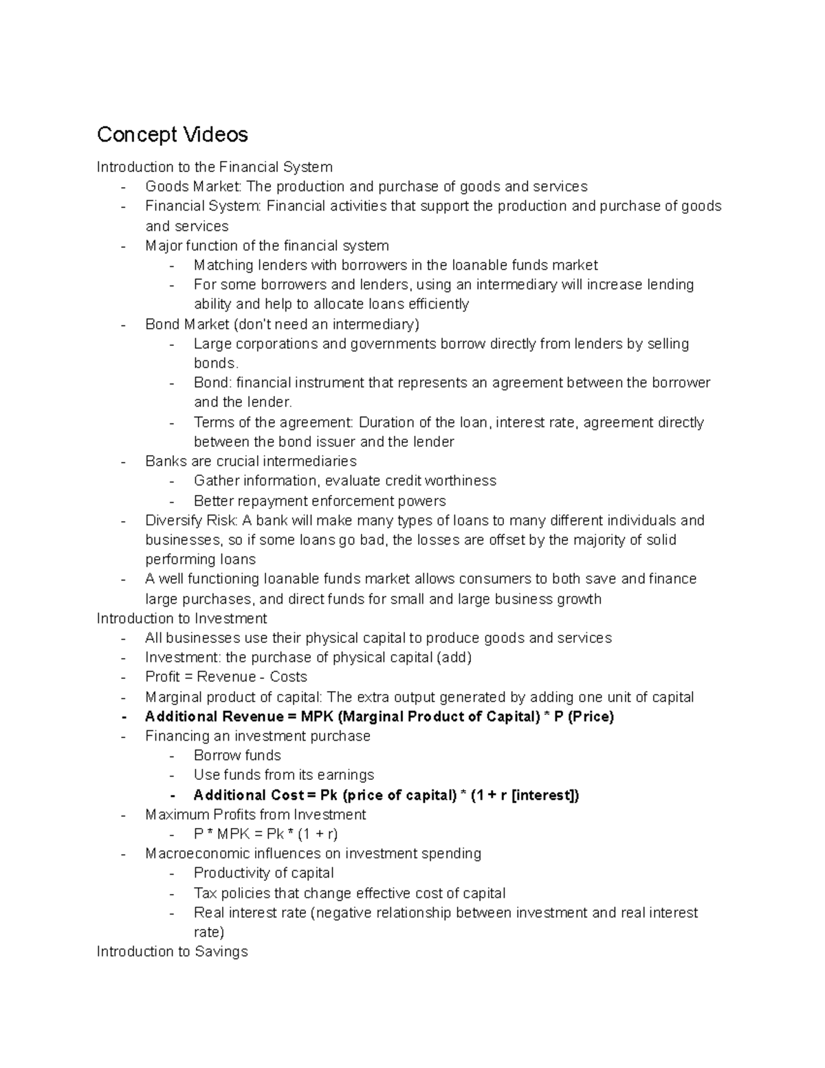 ECON 211 Module 4 - Notes from the textbook, digging deeper videos, and ...