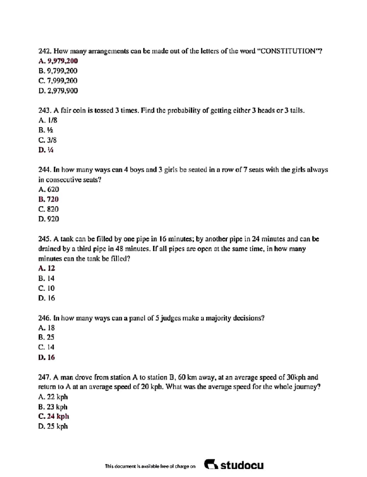 ACC727 209 - Uejd - 242. How many arrangements can be made out of the ...