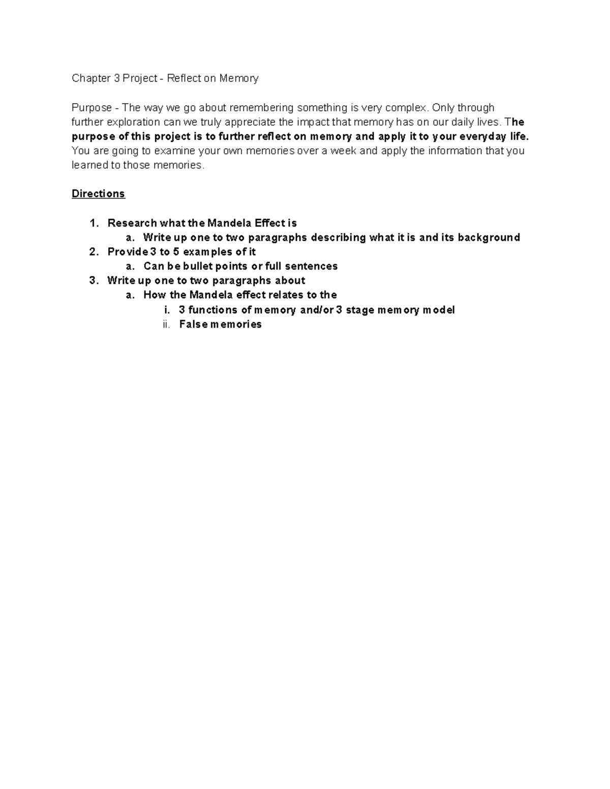 Chapter 3 Project - Reflect on Memory - Chapter 3 Project - Reflect on ...