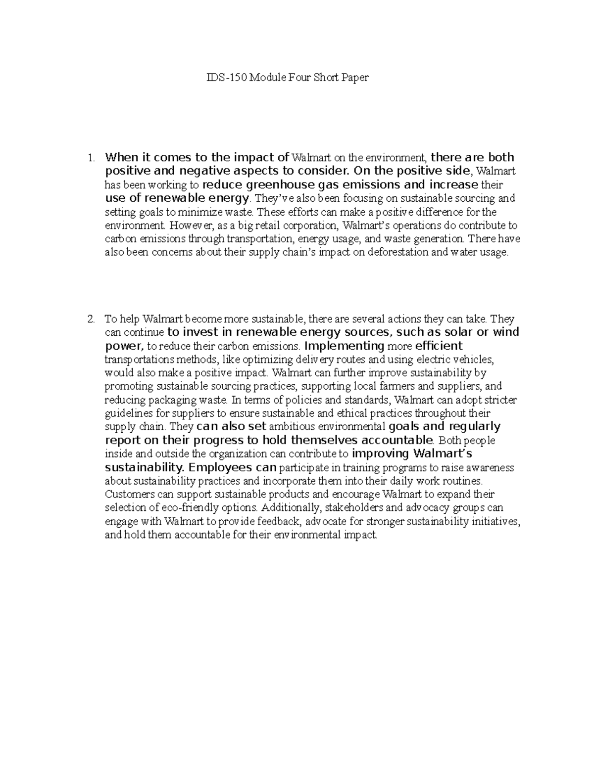 IDS-150 Module 4 Short Paper - IDS-150 Module Four Short Paper When it ...