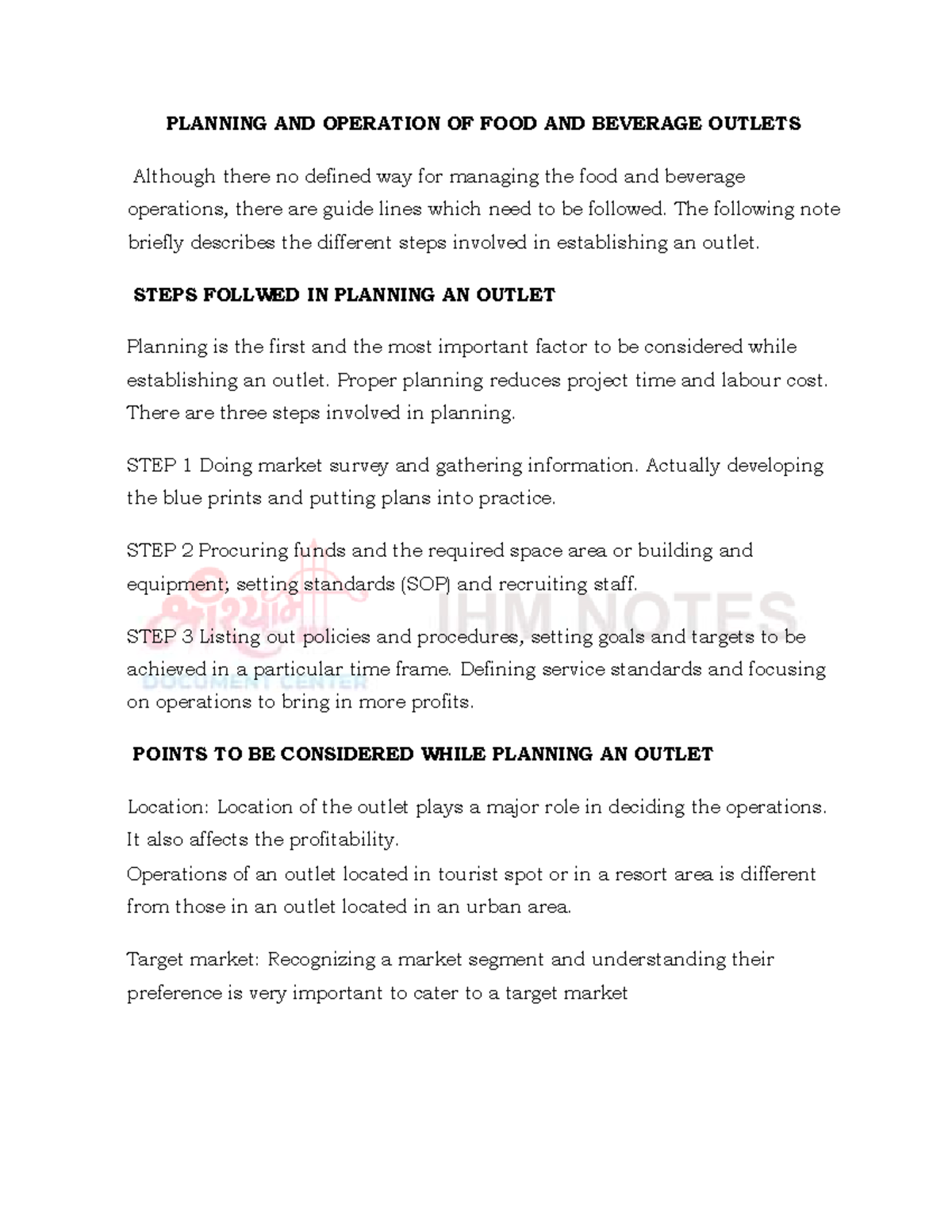 Ch-1 Planning AND Operation OF FOOD - PLANNING AND OPERATION OF FOOD ...