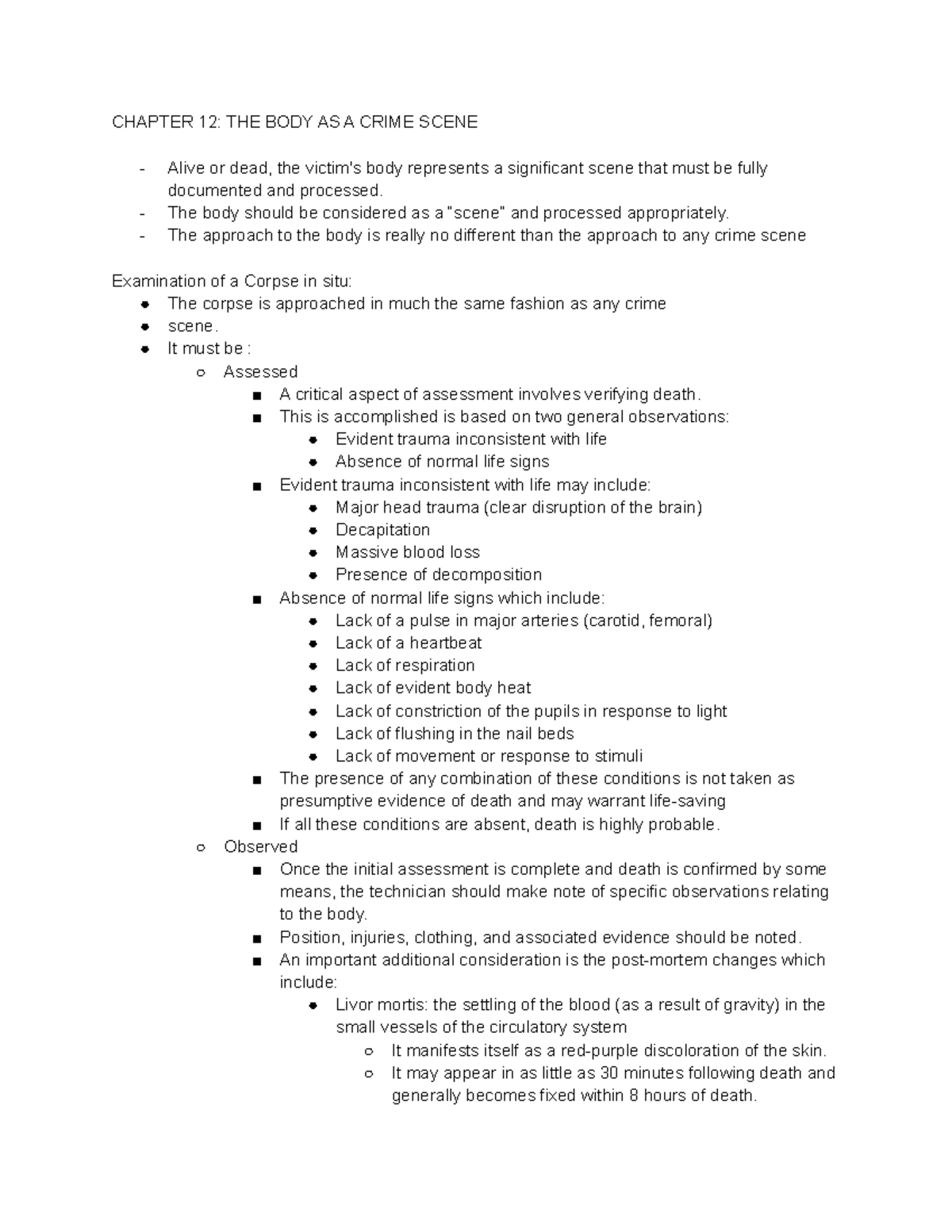 Crime Scene Invest CH 12 - CHAPTER 12: THE BODY AS A CRIME SCENE Alive ...