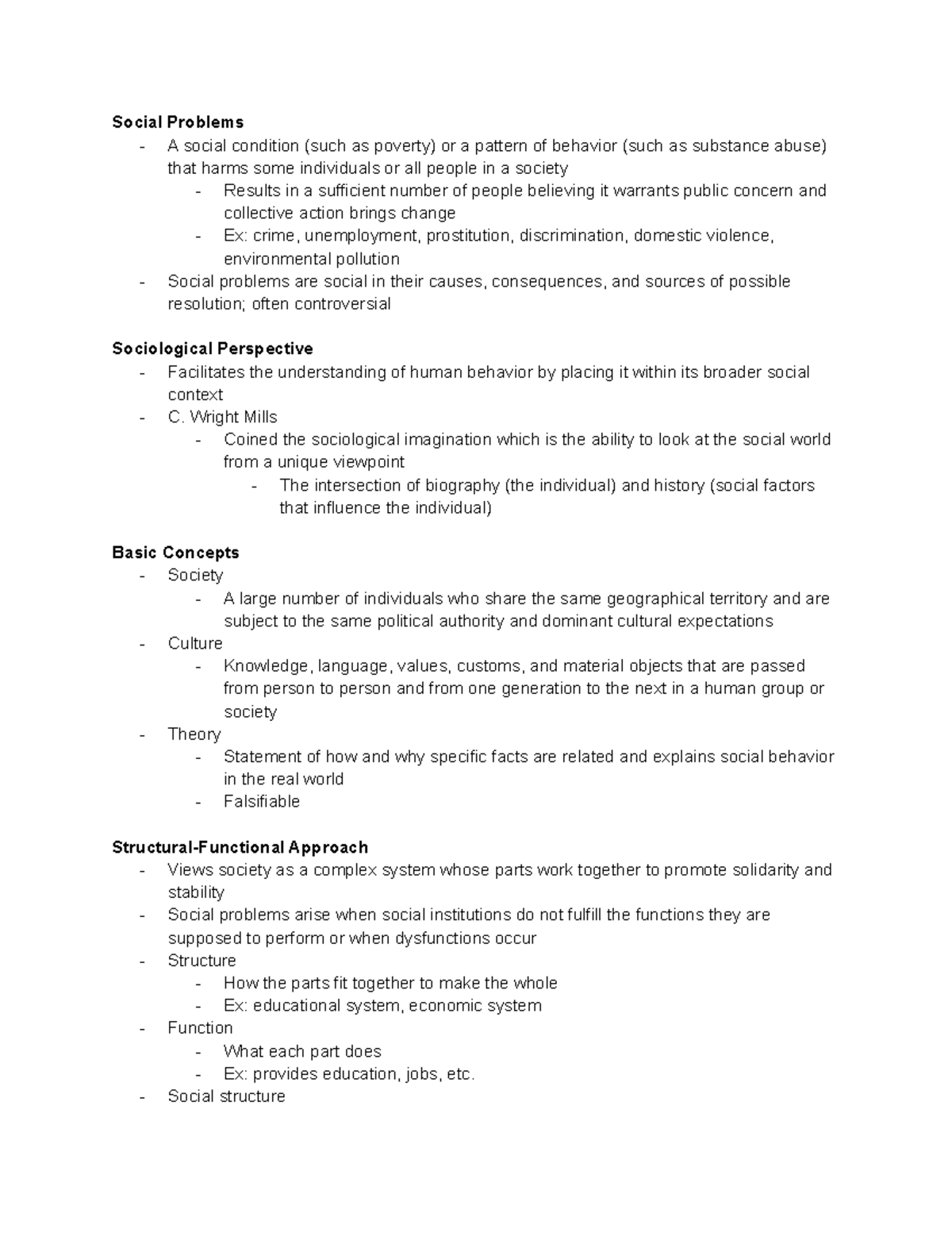 SOCI 110 Exam 1 - Social Problems - A social condition (such as poverty ...