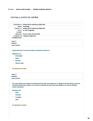 Normas y control de calidad ultimo examen - Normas y control de calidad 1. Mis cursos 2. Normas ...