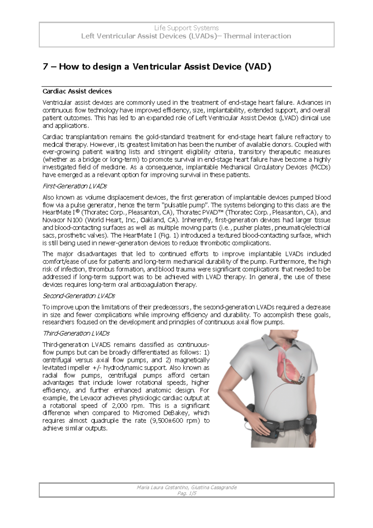 2023 LSS 7-VAD text - esercitazione - Life Support Systems Left ...