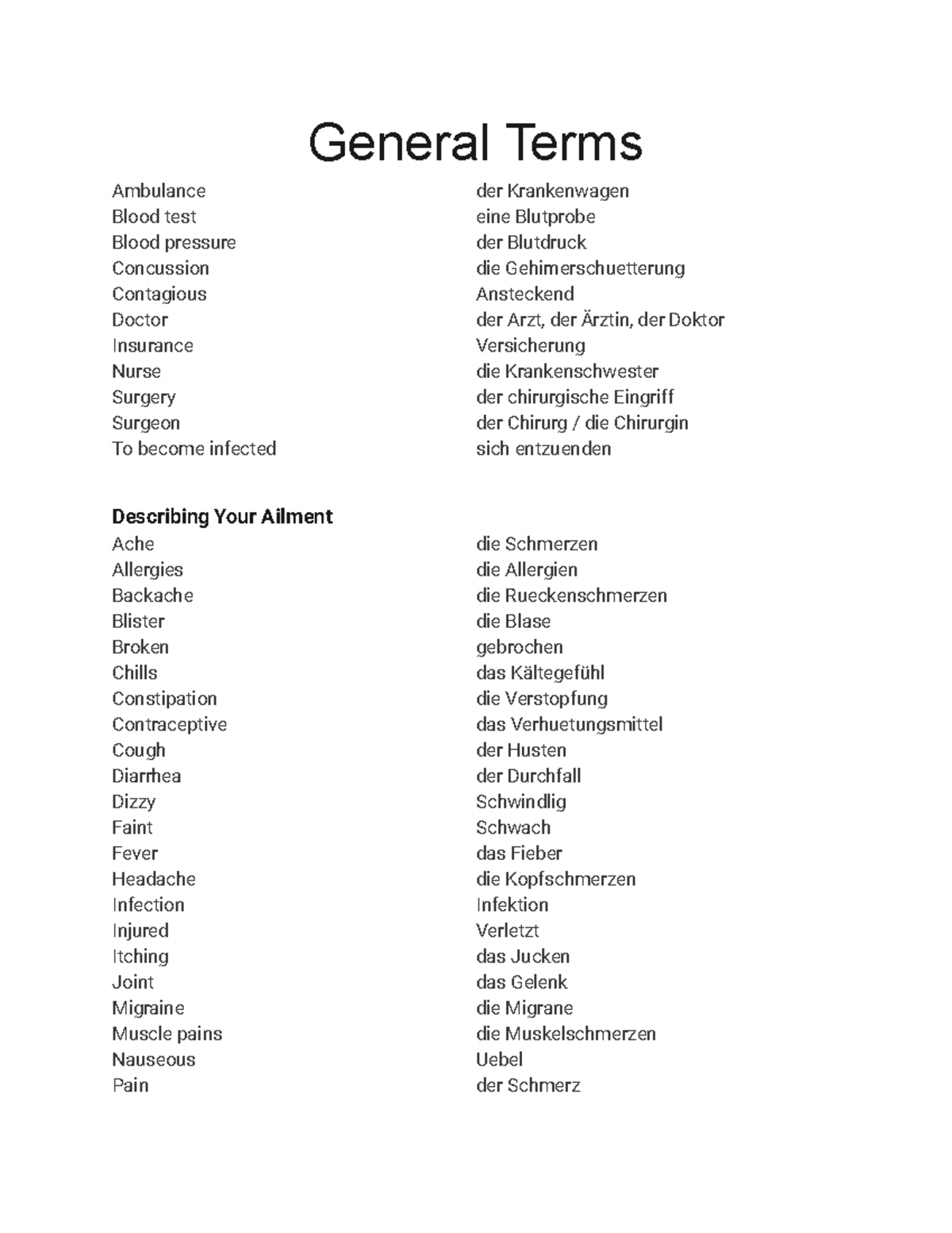 General Terms for Hospital - General Terms Ambulance der Krankenwagen ...