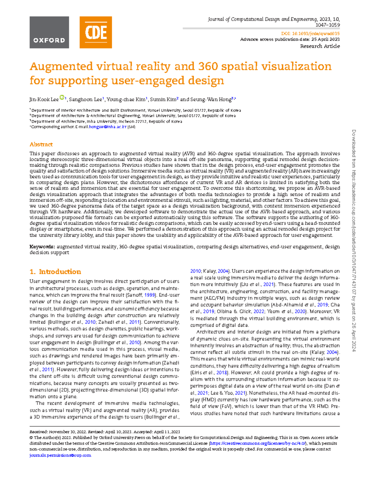 Augmented virtual reality and 360 spatial visualization - Journal of ...