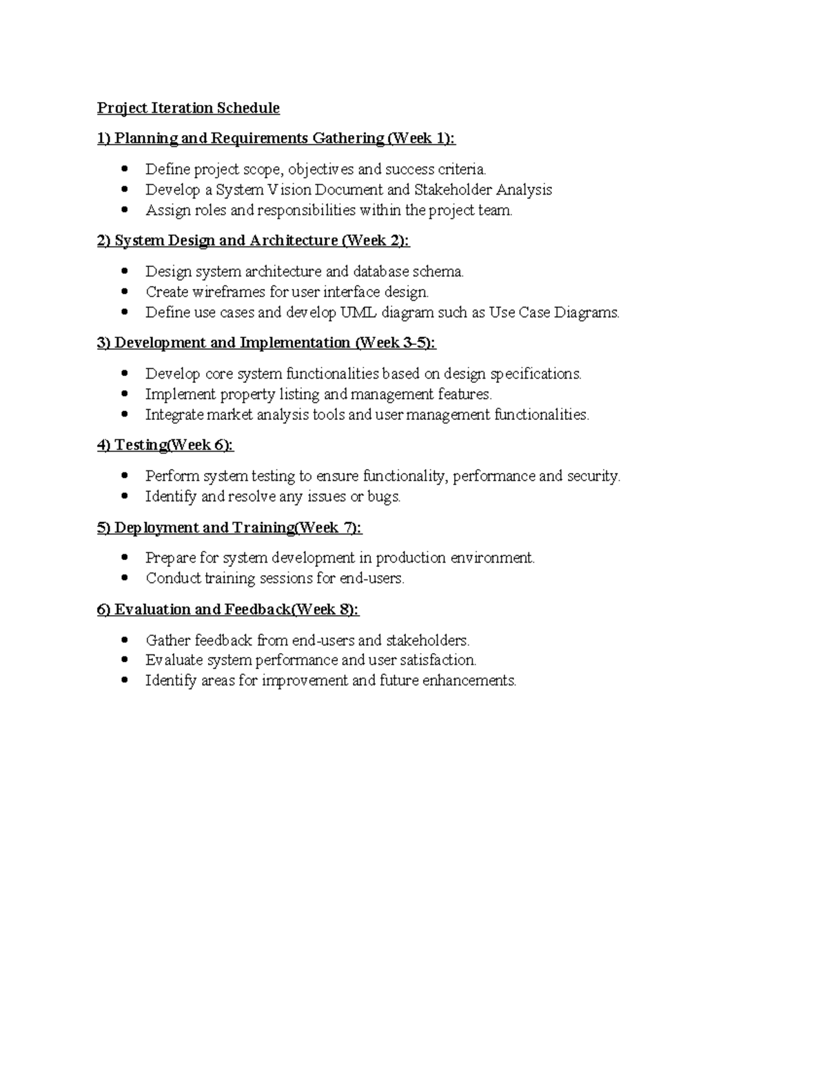 Iteration Schedule - Project Iteration Schedule Planning and ...