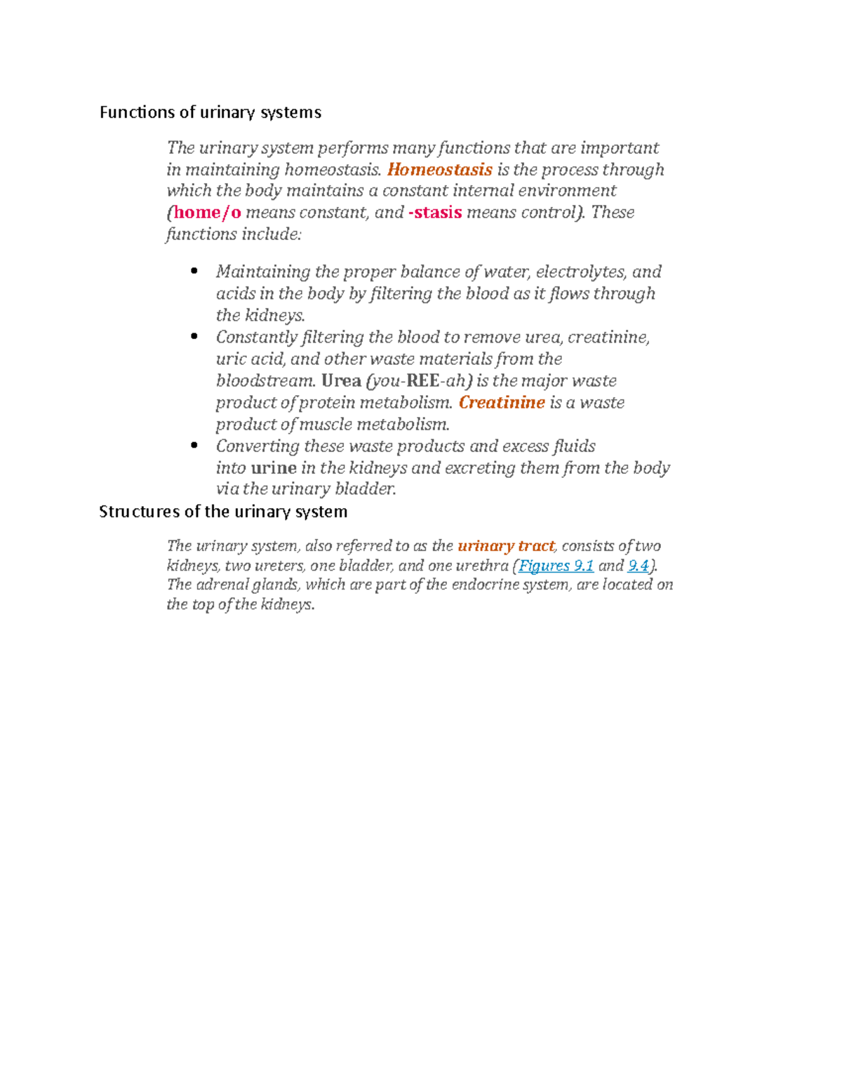 Urinary system notes - Functions of urinary systems The urinary system ...