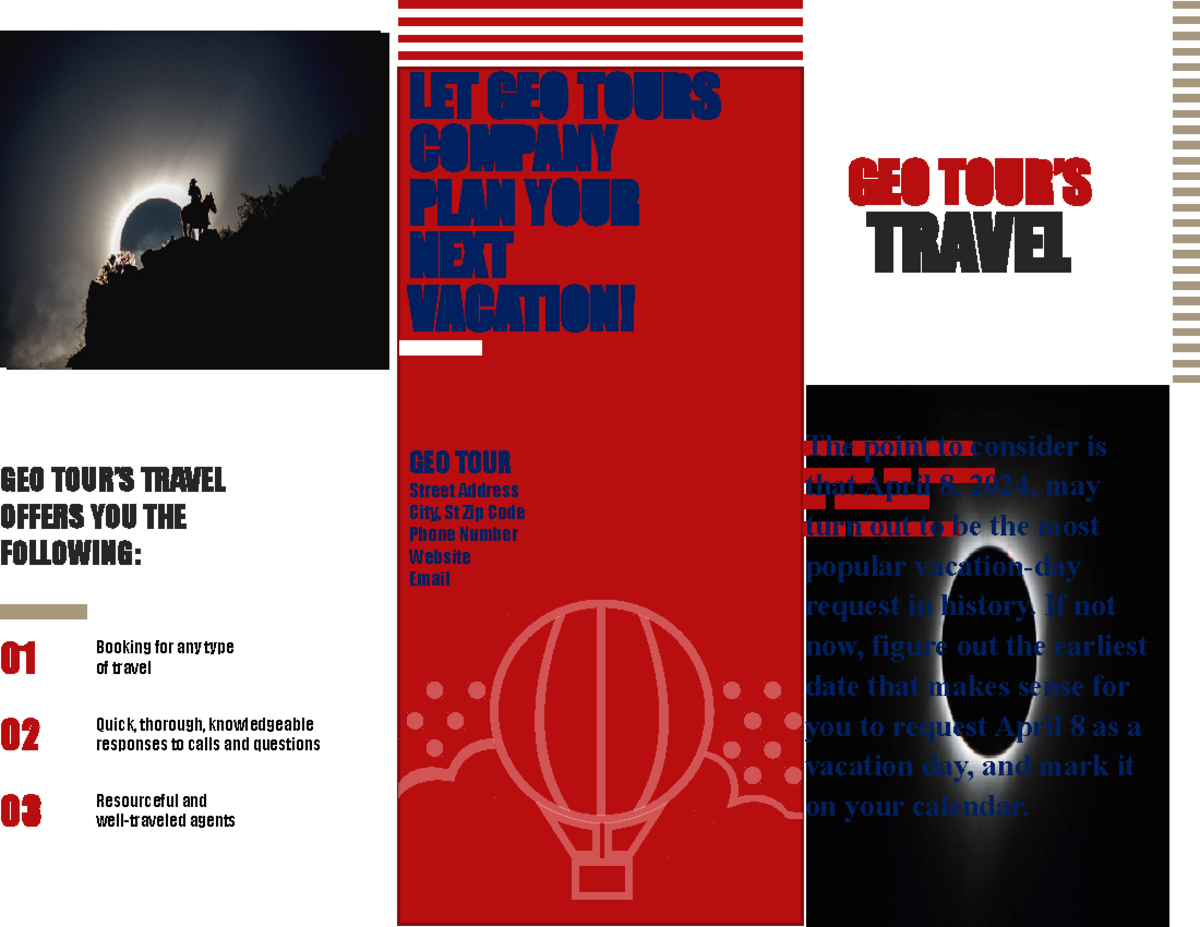 2024 Total Solar Eclipse - Vocational Brochure - Final Copy - GEO TOUR’S TRAVEL LET GEO TOURS ...