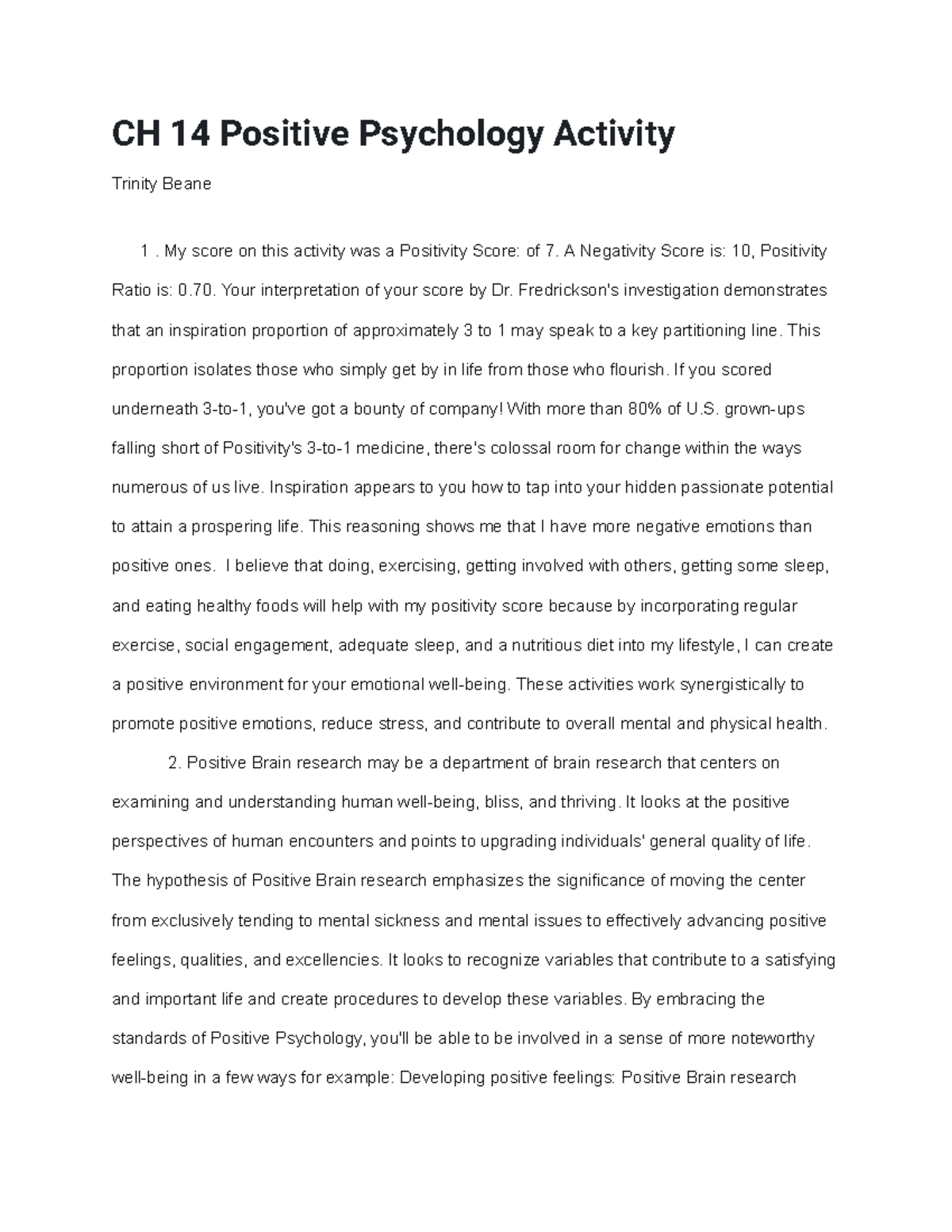 CH 14 Positive Psychology Activity - CH 14 Positive Psychology Activity ...