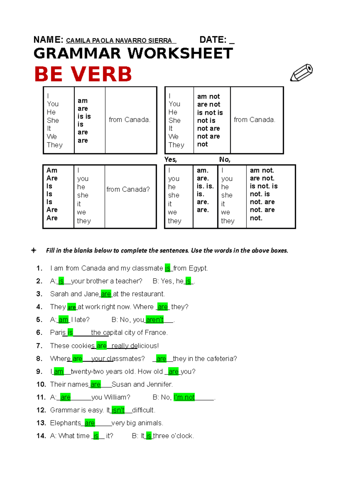 Academic TASK 1 TO BE CAMI PART 2 - NAME: CAMILA PAOLA NAVARRO SIERRA ...