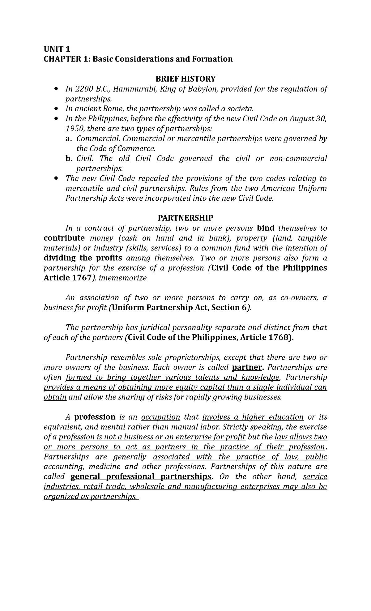 Chapter 1:Basic Consideration and Formation - UNIT 1 CHAPTER 1: Basic ...