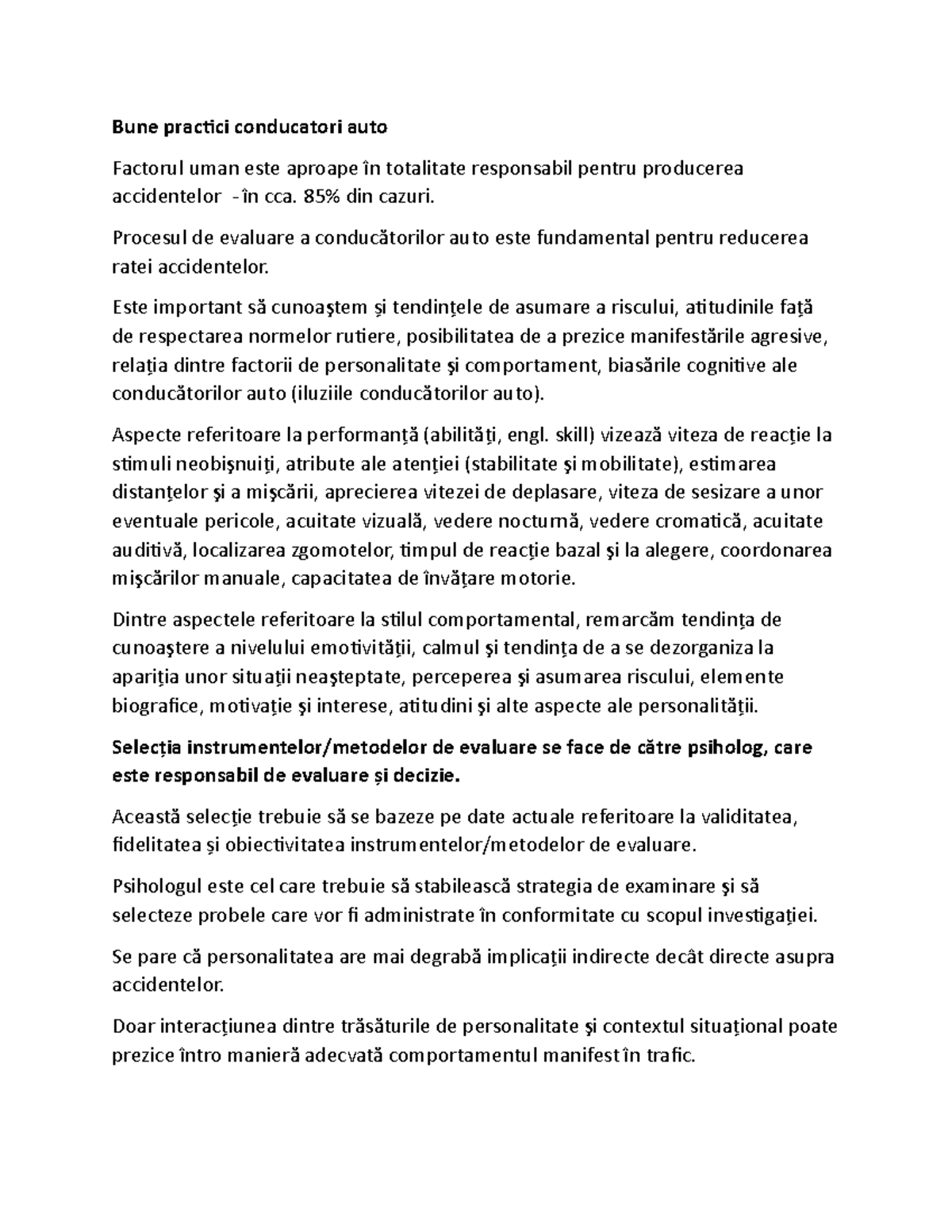 Bune practici conducatori auto - Bune practici conducatori auto ...