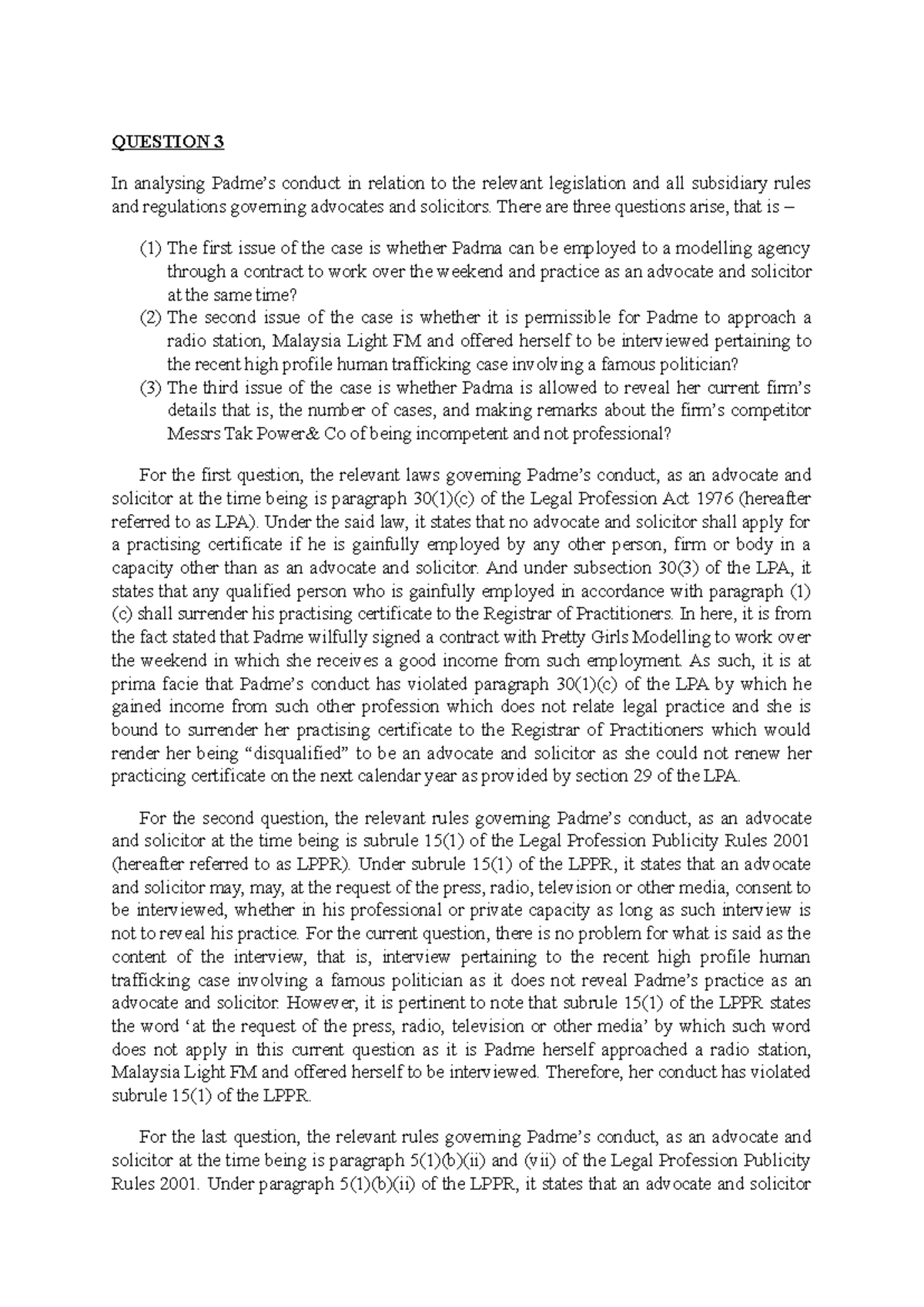 Tutorial 3 Question 3 Tutorial 3 Question 3 Tutorial 3 Question 3 ...